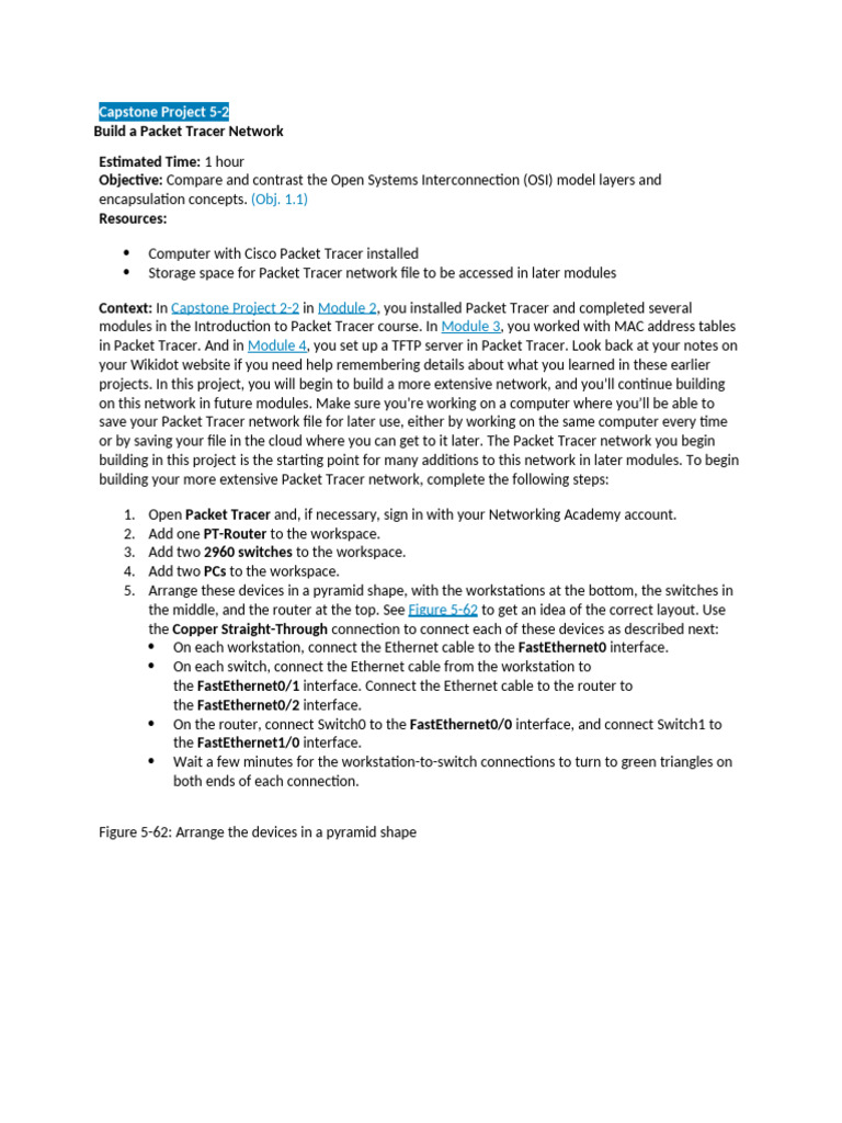 Capstone 5-2 Instructions | PDF | Computer Network | Router (Computing)