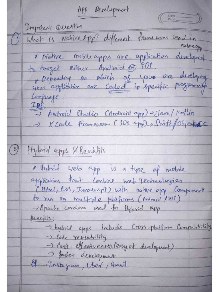 Important two mark app develop(unit2&3) | PDF