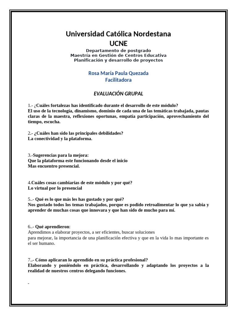 Evaluacion Grupal | PDF