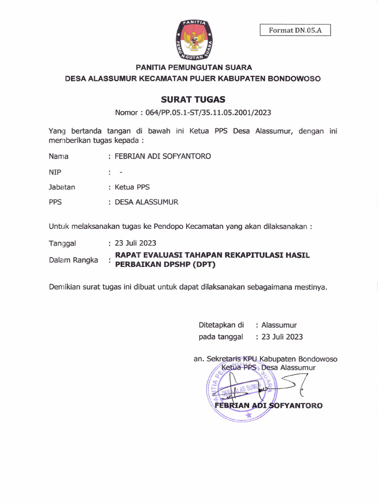 14. FORMAT DN 05A ST JULI | PDF