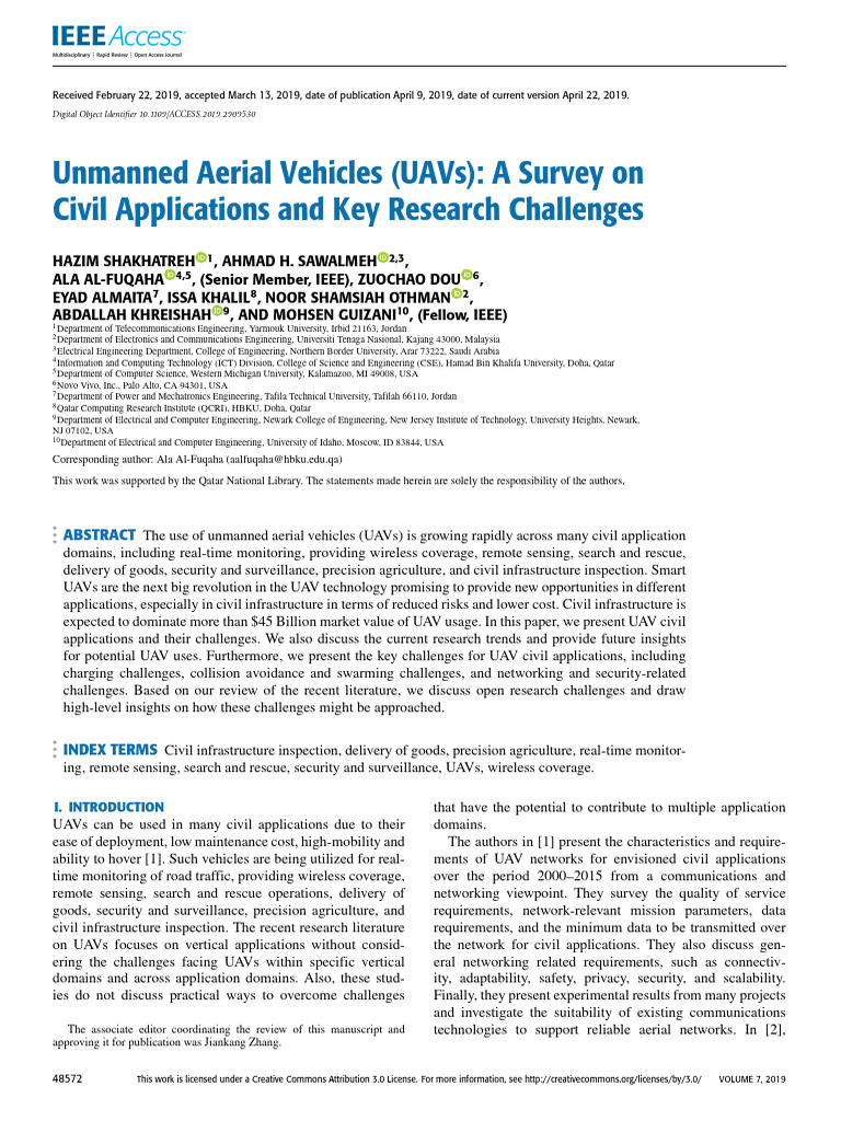 (2019) (1609) - Unmanned Aerial Vehicles UAVs A Survey On Civil Applications and Key Research ...