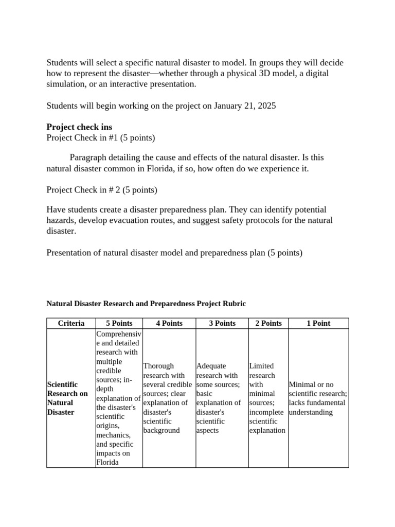 Natural Disaster Research Project Guide | PDF | Emergency Management ...