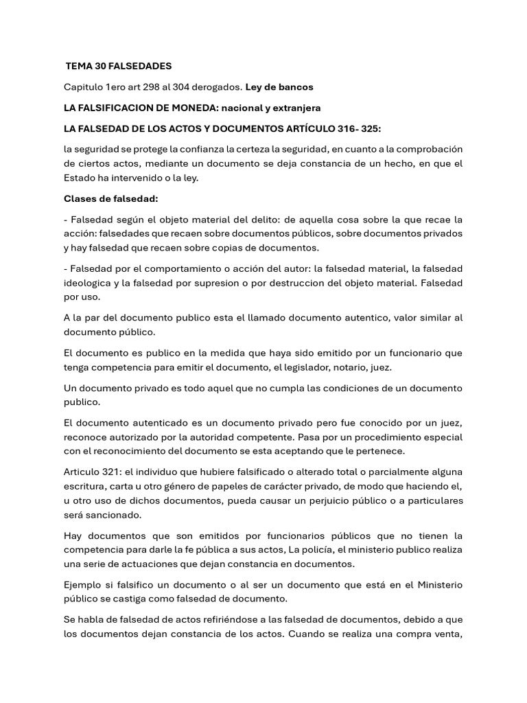 Falsedades Documentales: Tipos y Sanciones | PDF