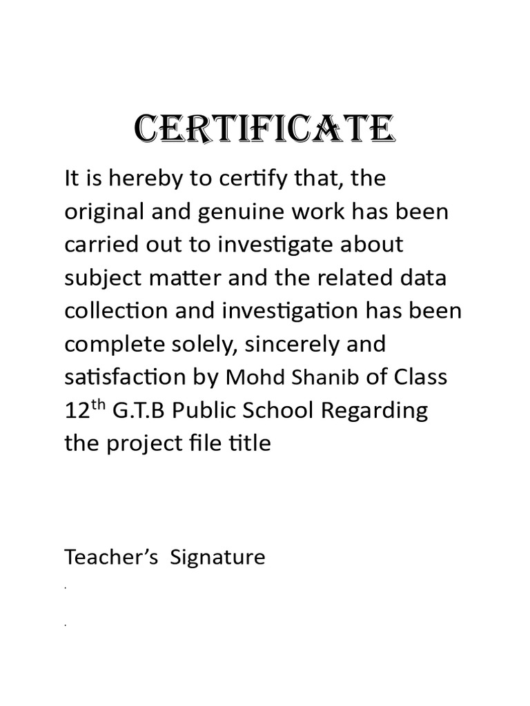 Certificate | PDF