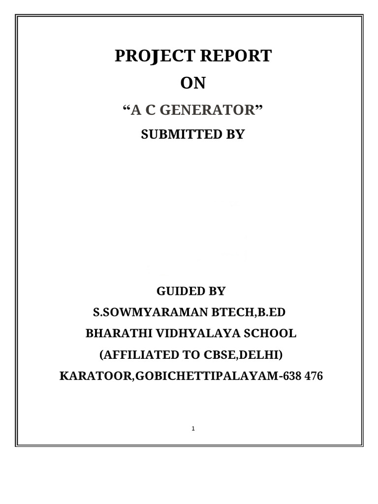 Ac Generator Project by Nidharshen | PDF | Electric Motor ...