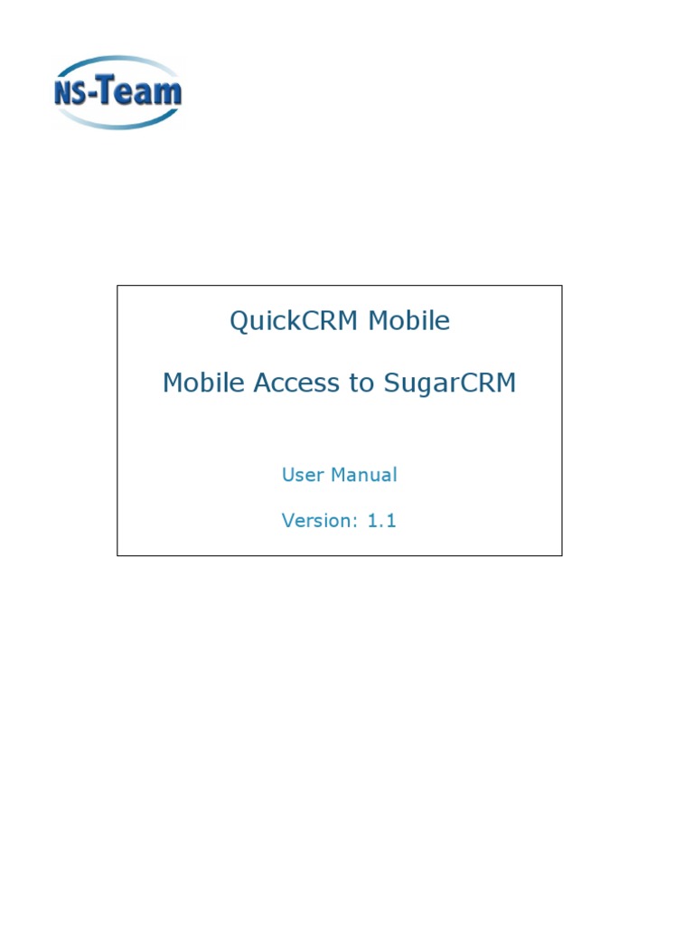 QuickCRM Manual v1.1 | PDF | Areas Of Computer Science | System Software