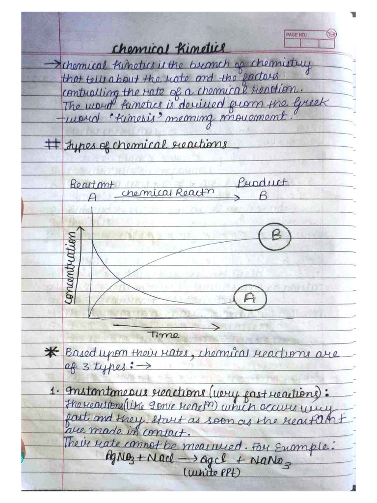 Chemical Kinetics Notes by Chemistudious | PDF