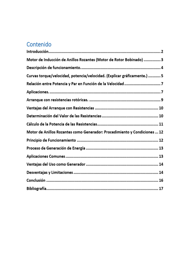 Reporte Motor Anillos Deslizantes Lugo | PDF | Generador eléctrico ...