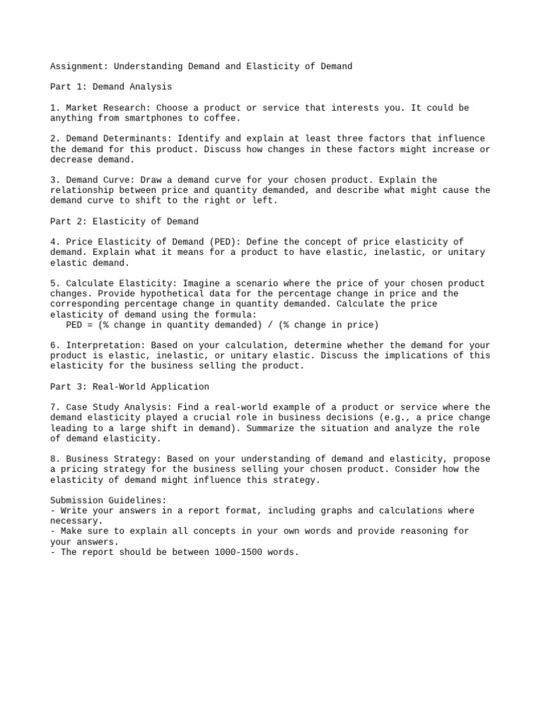 Demand & Elasticity Analysis Guide | PDF