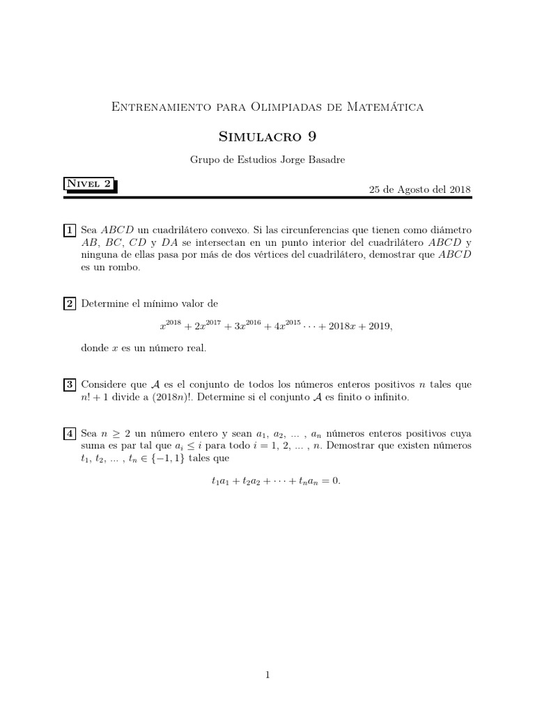 Simulacro 9 (Nivel 2) | PDF