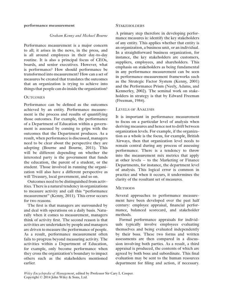 105 Performance Measurement | PDF | Performance Appraisal | Business ...