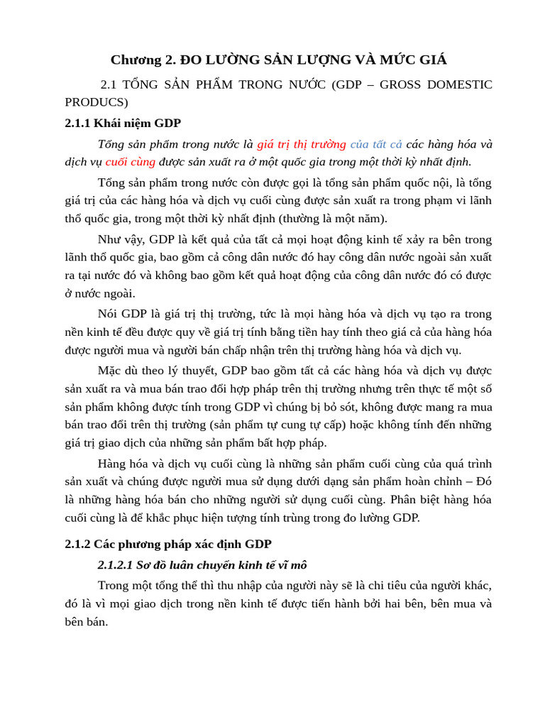 Chương 2. KINH TẾ VĨ MÔ (K60) | PDF