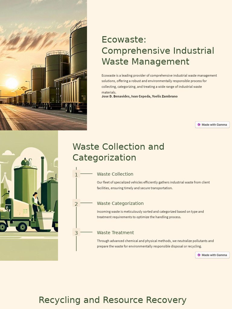 Ecowaste Comprehensive Industrial Waste Management | PDF | Waste Management | Waste