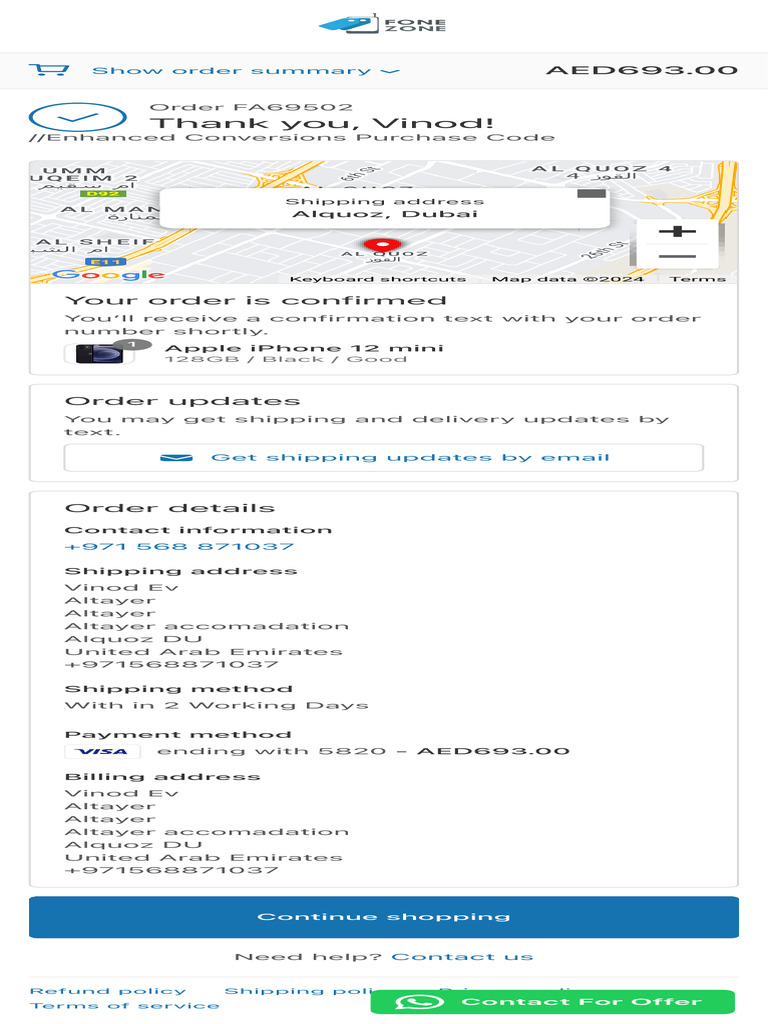 Thank You For Your Purchase! - Fonezone - Ae - Checkout | PDF