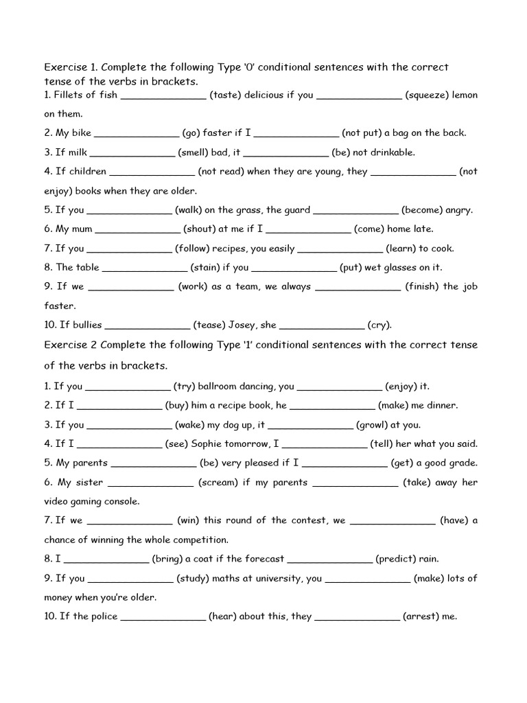 conditionals | PDF | Grammar | Linguistic Morphology