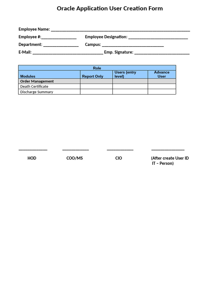 Oracle Application User Creation - Infection (2) | PDF
