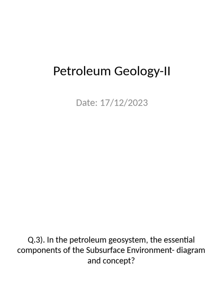 Petroleum Geology-II Preparation | PDF | Petroleum | Water