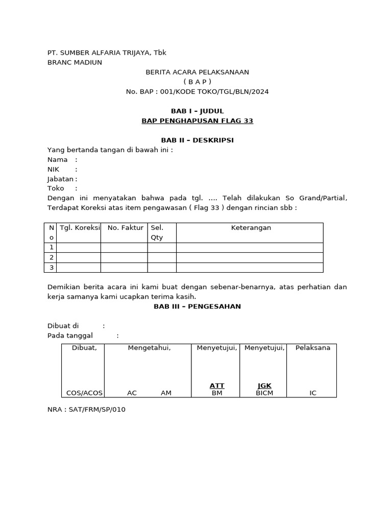Contoh Bap Flag 33 | PDF