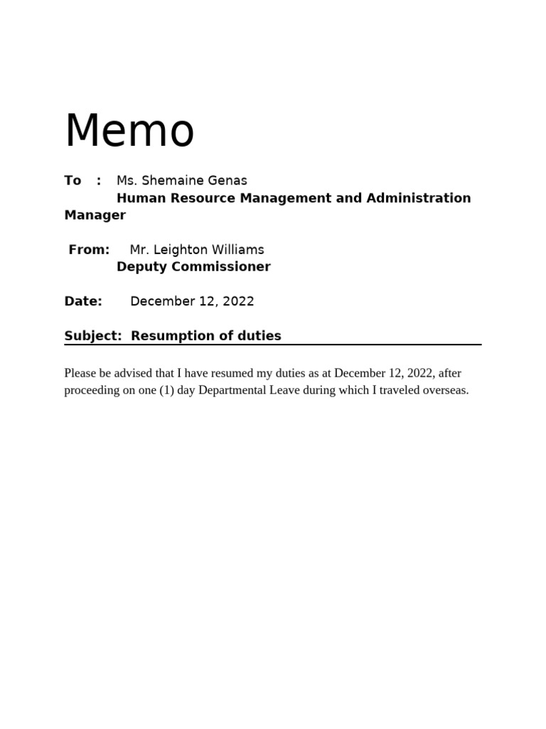 Memo - ResumptionR. Boyd | PDF