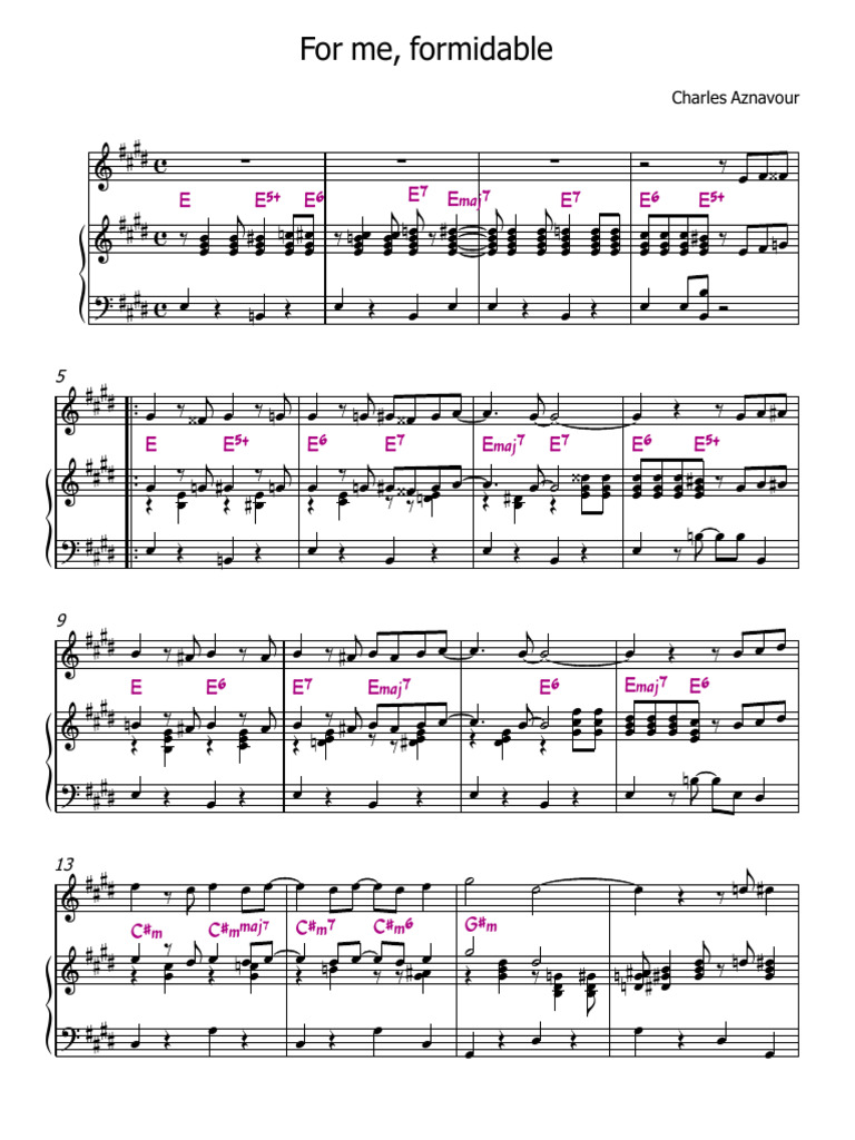For me formidable - Aznavour | PDF
