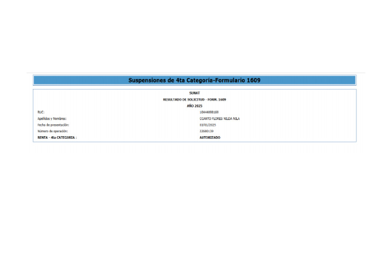 Suspension de Cuarta Categoria 2025 Nilda | PDF