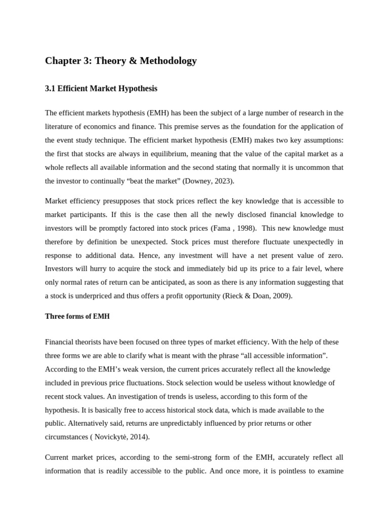 Efficient Market Hypothesis & Event Study Method | PDF | Student's T ...