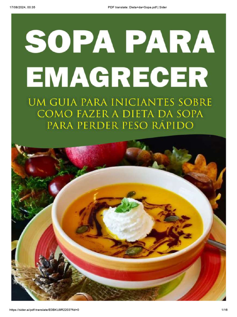 PDF Translate - Dieta+da+Sopa - PDF - Sider | PDF | Dieta | Alimentos