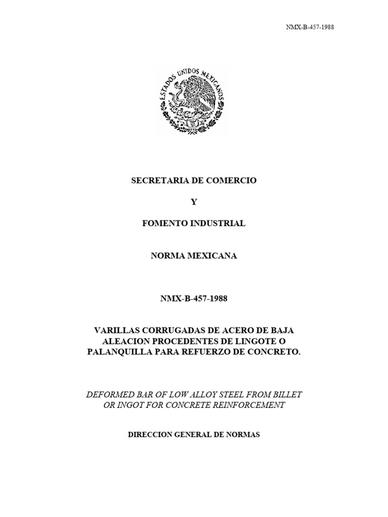 NMX B 457 1988 | PDF | Acero | Cobre