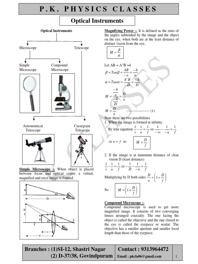 Pksingh 12 Optical Instrument. 213df14f 6e94 48c8 B4a1 Ecc7aa8127c3 | PDF | Angular Resolution ...