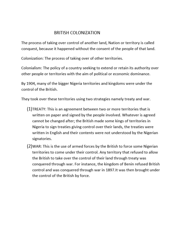 4498 - British Colonization WK 4 Note | PDF
