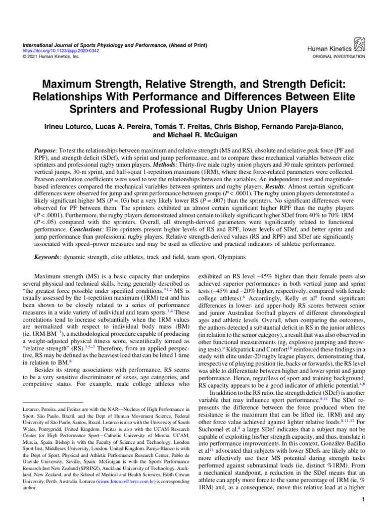 Maximum strength, relative strength, and strength deficit ...