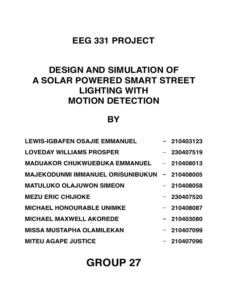 EEG 331 PROJECT DESIGN REPORT 27 | PDF | Mosfet | Light Emitting Diode
