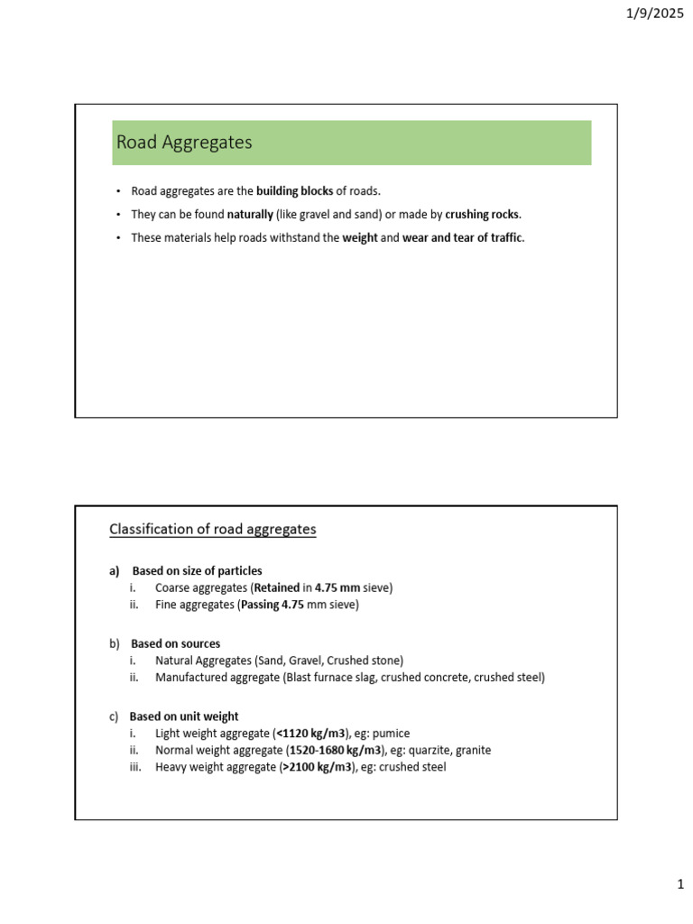 Road Aggregates: Types and Testing Methods | PDF | Construction ...