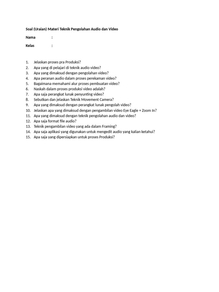 Soal Ulangan Essay XII MM2 140092023 | PDF