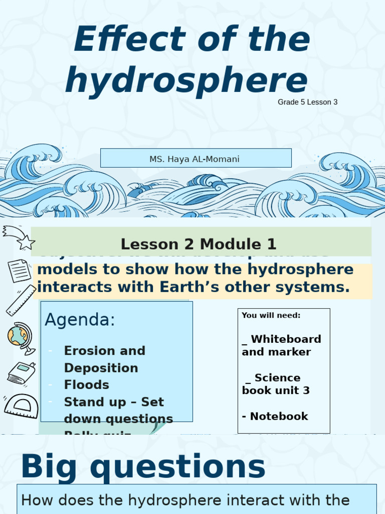 Hydrosphere's Impact on Earth's Systems | PDF | Water | Erosion