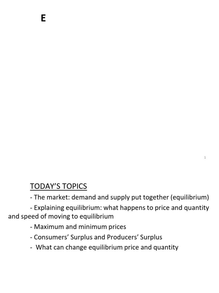 ECO 101 topic3 part3 | PDF | Economic Surplus | Economic Equilibrium