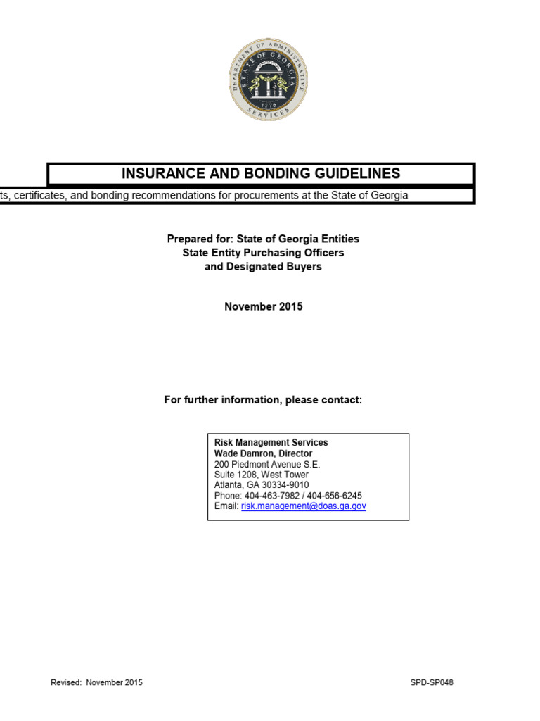 Insurance Bonding Guidelines | PDF | Liability Insurance | Insurance