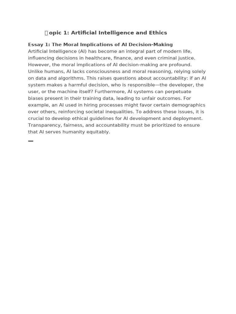 Artificial Intelligence and Ethics | PDF