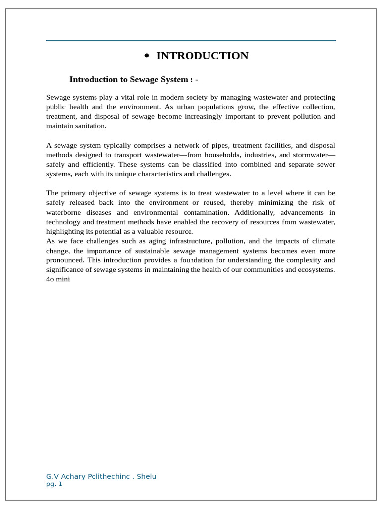 Phe Project Report | PDF | Sewage Treatment | Sewage