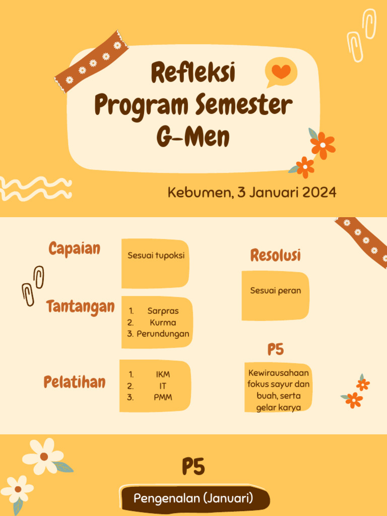 Refleksi Program Semester G-Men | PDF