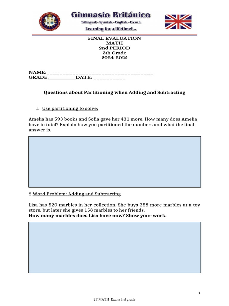 3-Math Final Exam-P2 | PDF