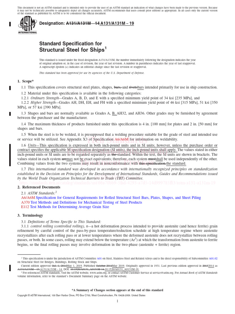 ASTM-A131-A131M-19 (3) | PDF | Steel | Structural Steel
