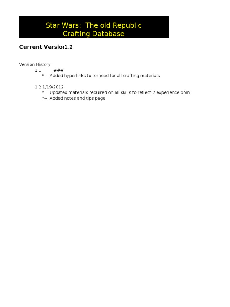 SWTOR Crafting Guide | PDF | Gemstone | Metals