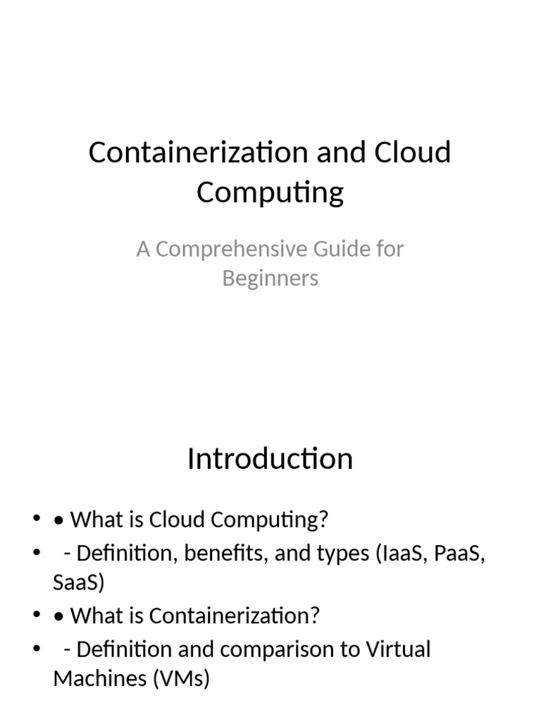 Containerization and Cloud Computing | PDF
