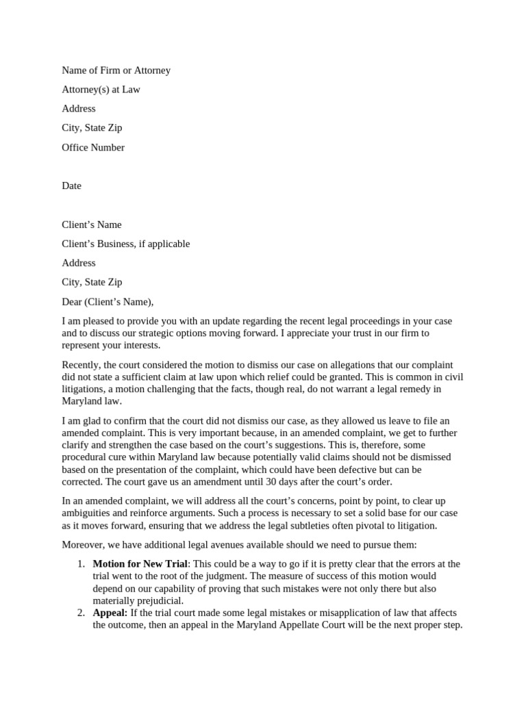 Client Letter | PDF | Lawsuit | Complaint
