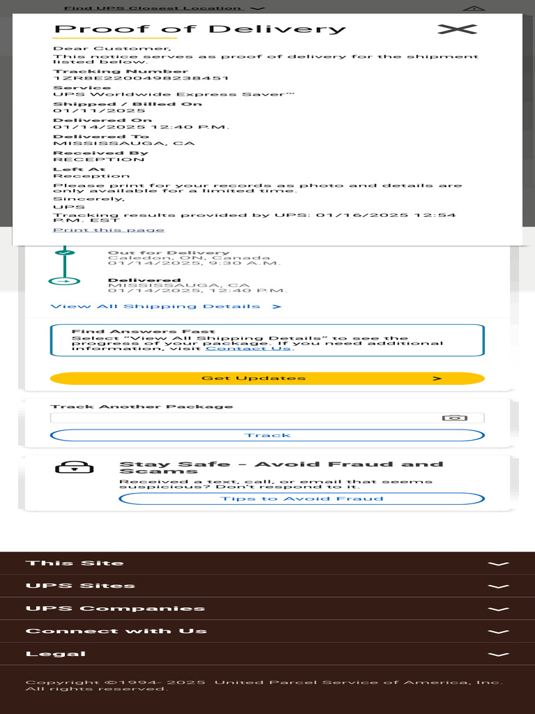Tracking UPS - United States | PDF