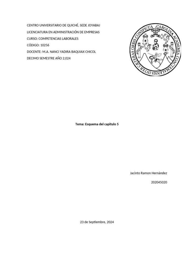 Esquema Del Capitulo 5 | PDF