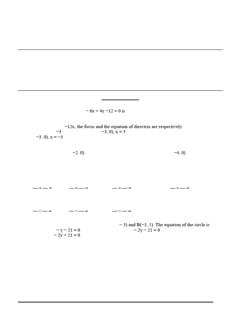 Conic-sections-practice-paper | PDF | Ellipse | Elementary Geometry