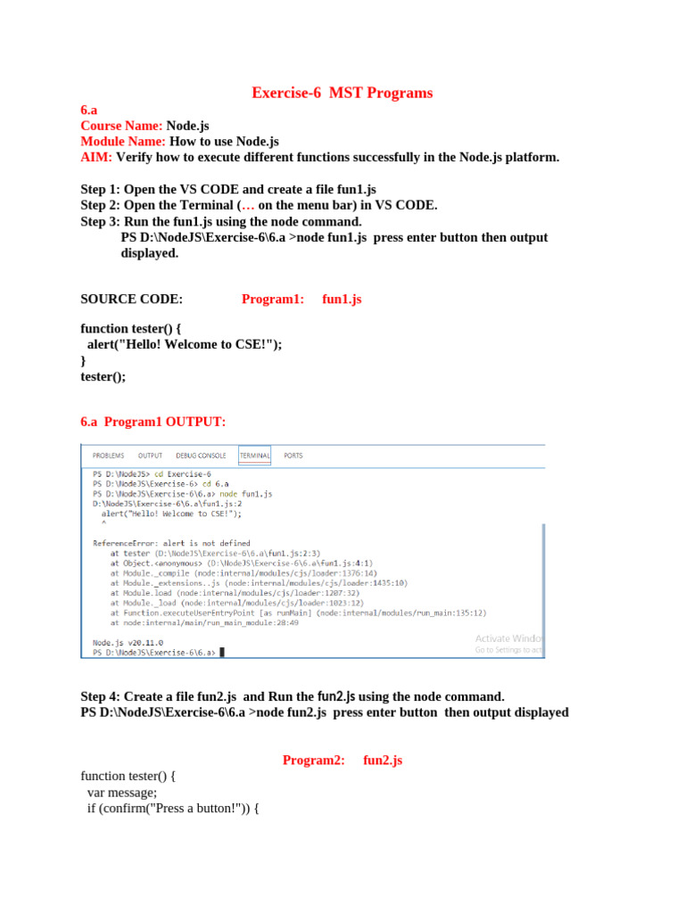 Exercise-6 MST Programs | PDF | Web Server | Internet & Web