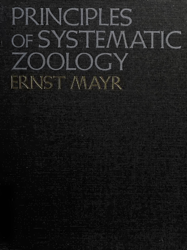 Principles of Systematic Zoology by Erns | PDF | Taxonomy (Biology ...